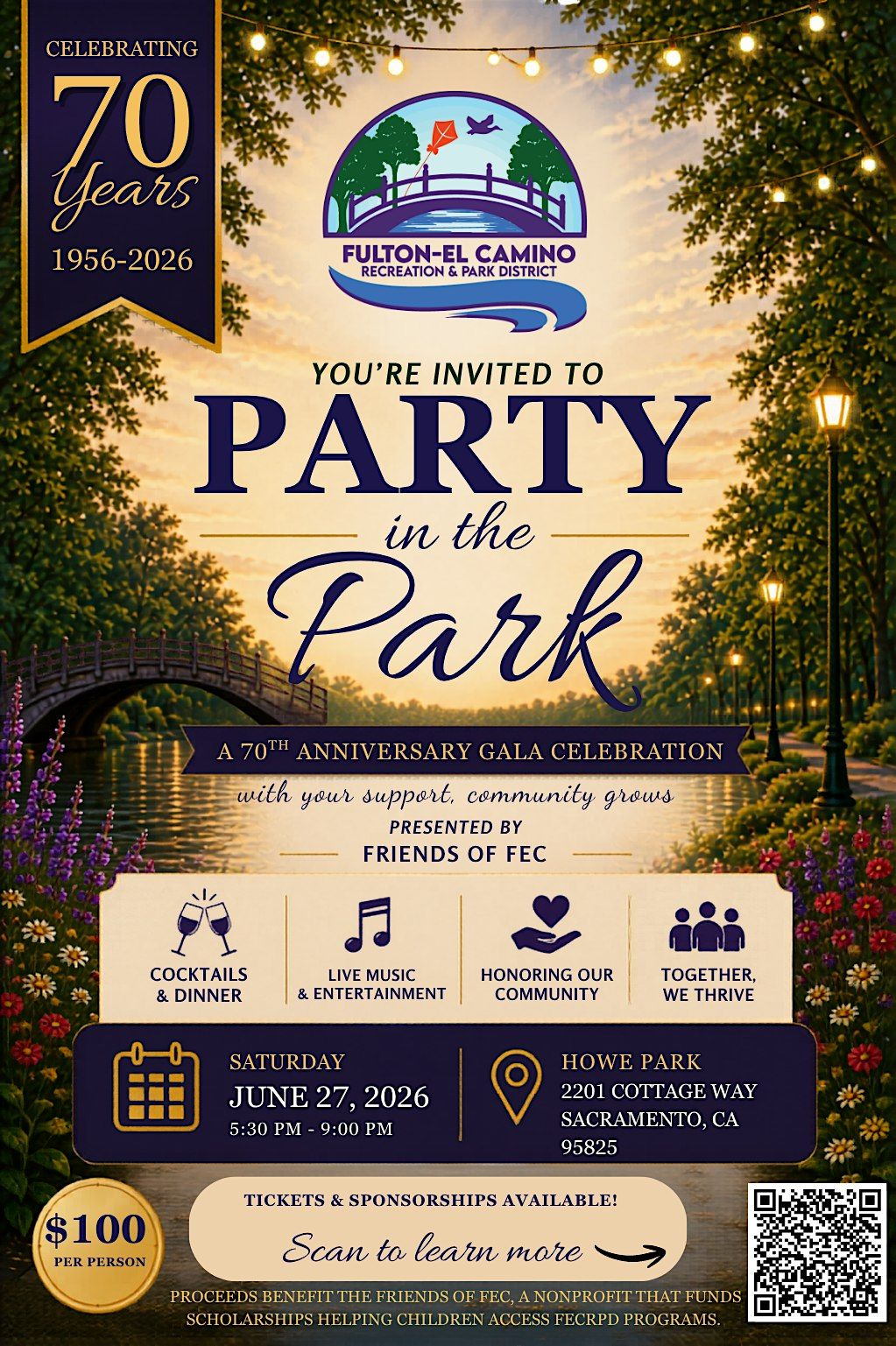 Party in the Park: A 70th Anniversary Gala Celebration, 2201 Cottage ...