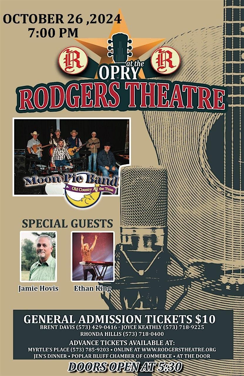 Moon Pie Band Opry at the Rodgers special guests, Jamie Hovis & Ethan ...