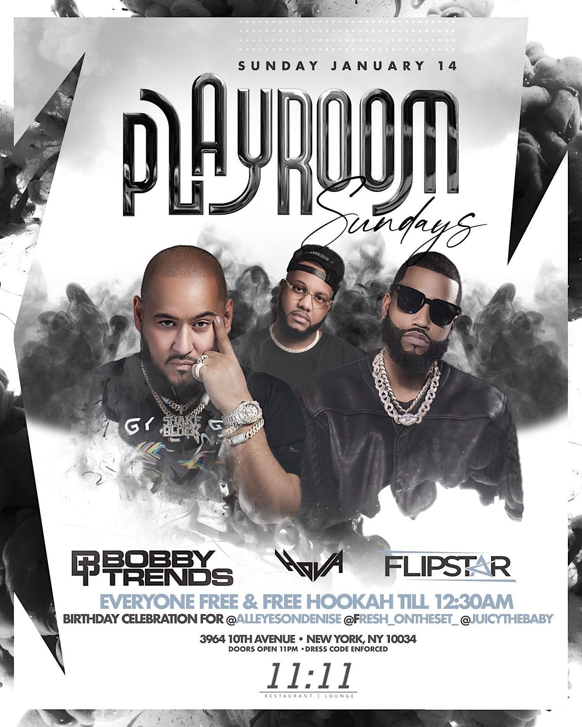 Playroom Sundays MLK Weekend DJ Bobby Trends Live At 11:11 Lounge, 11: ...