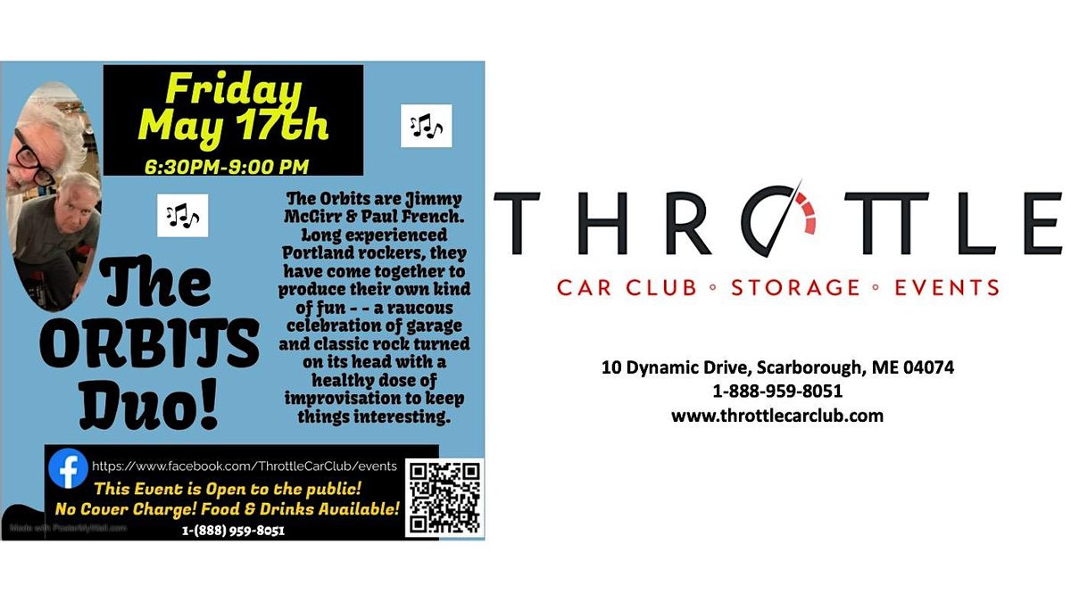 Live Music Series with The Orbits Duo!, Throttle Car Club, Dynamic ...