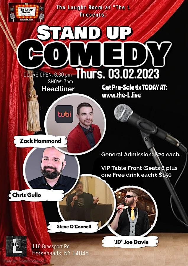 The Laugh Room at the L Presents: Stand Up Comedy!, The L, Horseheads ...