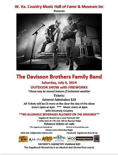 The Davisson Brothers Family Band, The Sagebrush Round-Up, Fairmont, 6 ...
