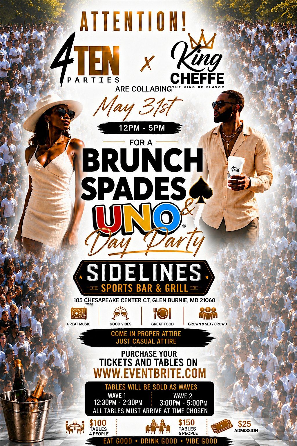 Brunch Spades & Uno Day Party at Sidelines With 4ten Parties & King ...