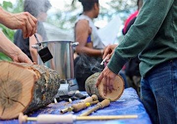 Log Inoculation Party, Randall's Island Urban Farm, New York, 28 April ...