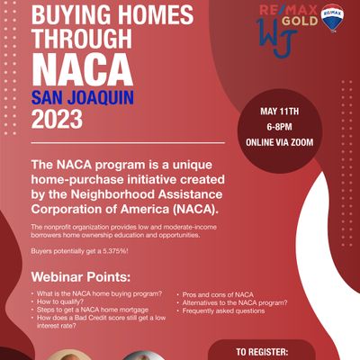 Buying Homes through NACA 2023 - San Joaquin County, May 11 2023 ...