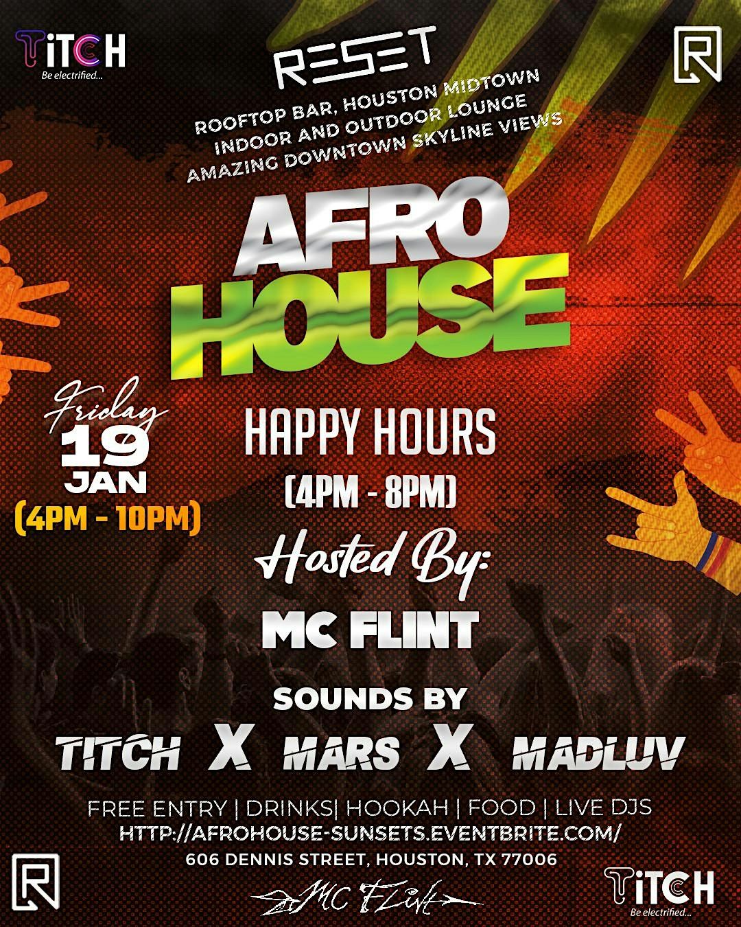 AFROHOUSE SUNSETS FRIDAYS 5-10PM @RESET ROOFTOP BAR HOUSTON DOWNTOWN ...