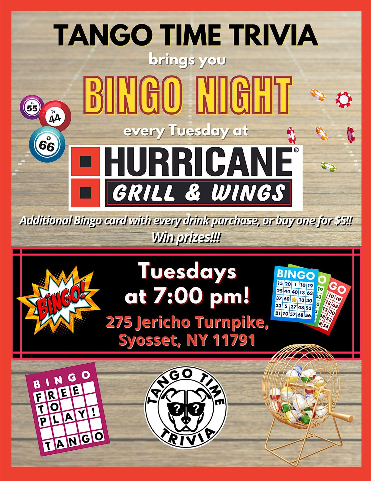 FREE Tuesday Bingo Show! Hurricane Grill & Wings in Syosset!, Hurricane ...
