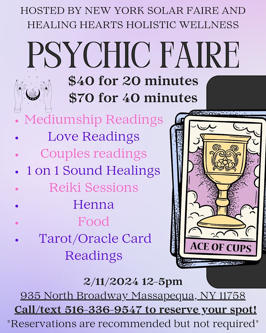 NYSF & HHHW Indoor Psychic Faire, 935 N Broadway, North Massapequa, 11 ...