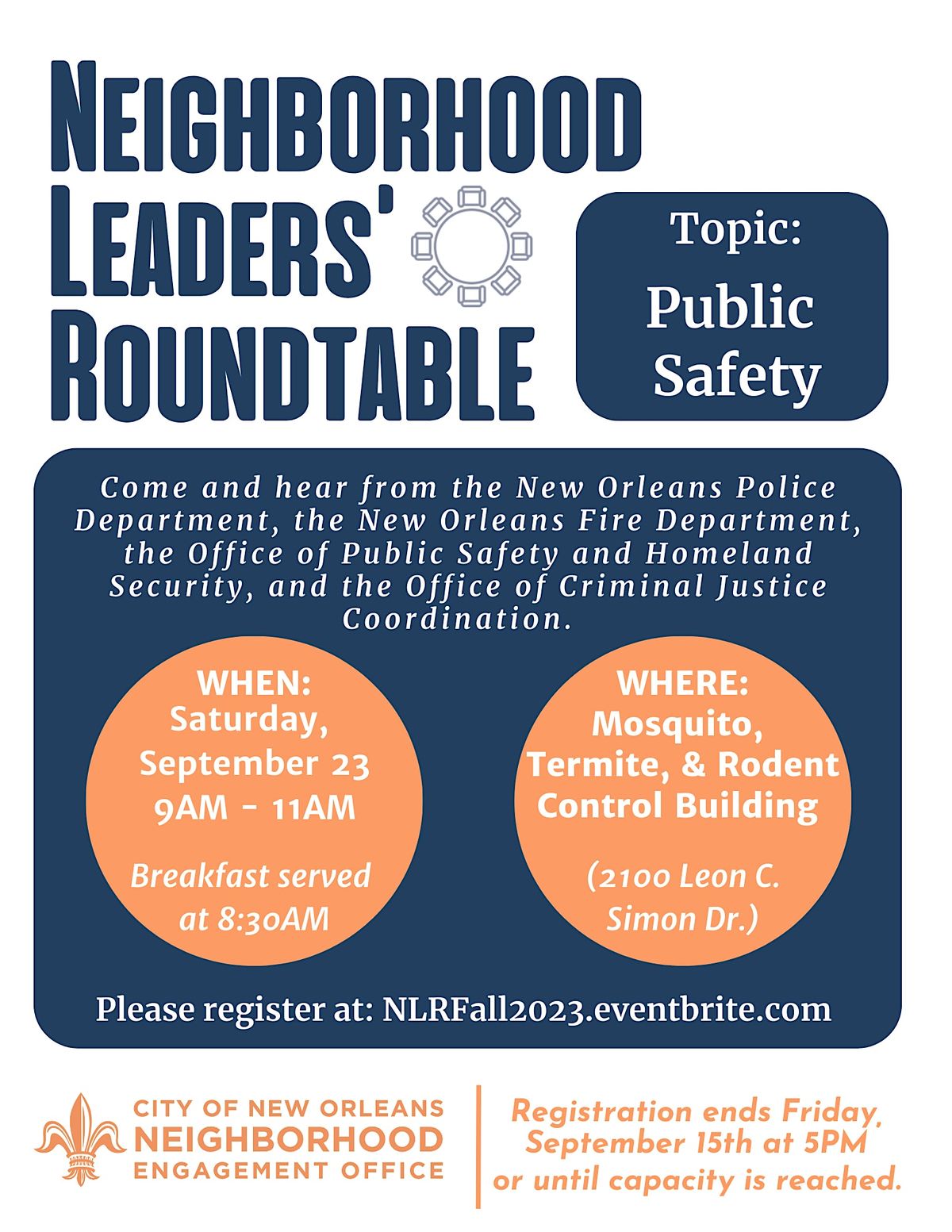 Neighborhood Leaders Roundtable: Public Safety, Mosquito, Termite ...