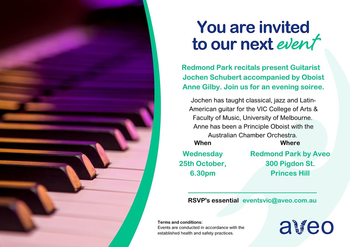 Redmond Park Recitals ft. Jochen Schubert ,Guitarist & Anne Gilby ...