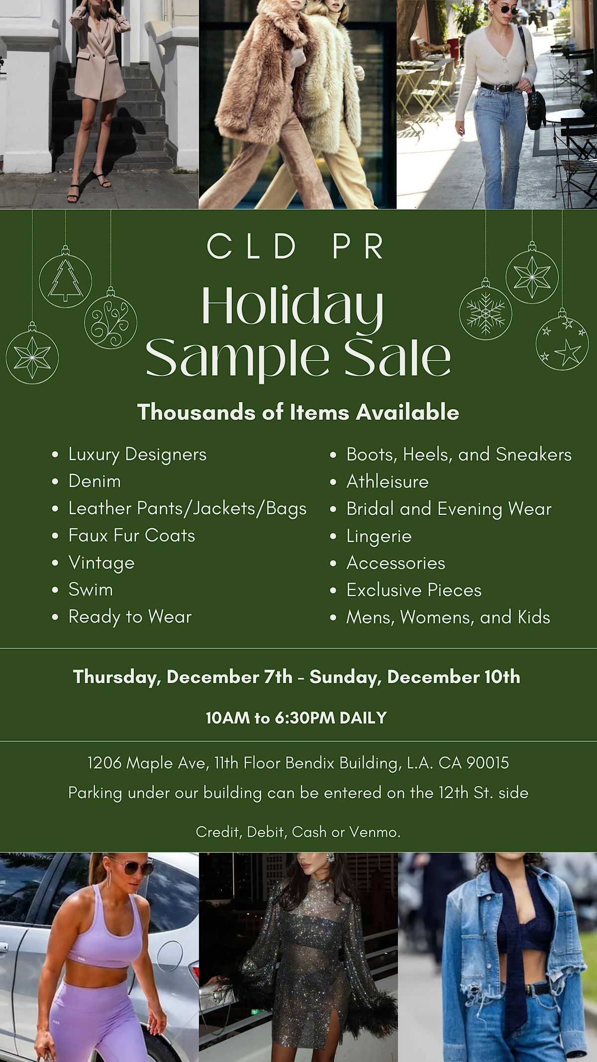 CLD PR Holiday Sample Sale, Bendix Building, 11th floor, Los Angeles, 7 December 2023 | AllEvents