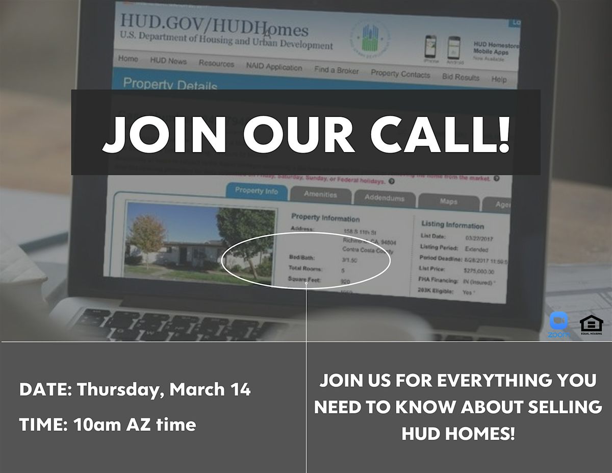 Successfully Selling HUD Homes in AZ & NV, March 14 2024 | Online Event ...