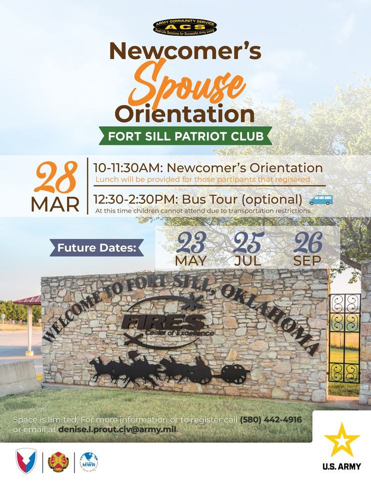 Newcomers Spouse Orientation, Fort Sill Patriot Club, Lawton, 28 March ...