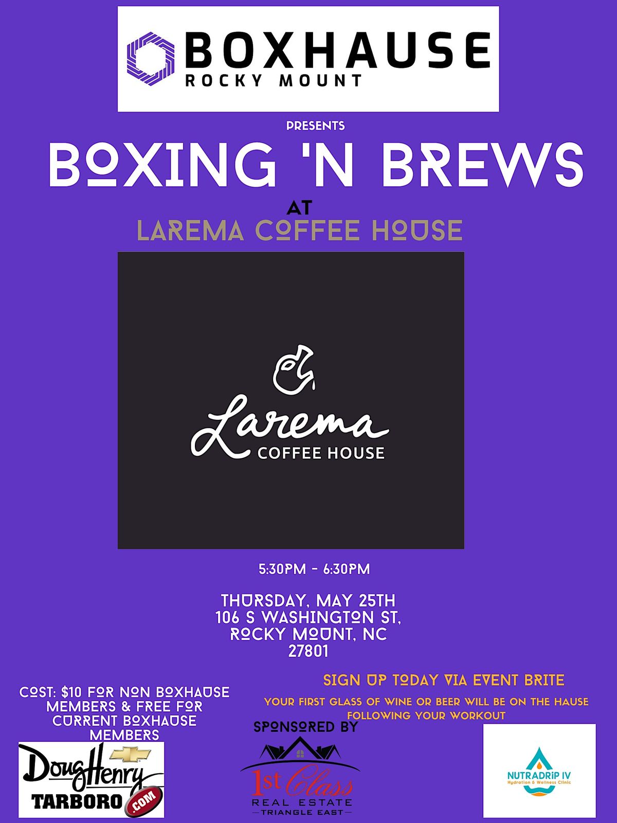 Boxing N Brews at Larema Coffee House, Larema Coffee House, Rocky Mount ...