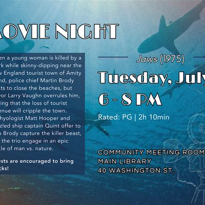 Shark Week Movie Night: Jaws (1975), Thomas Crane Public Library ...