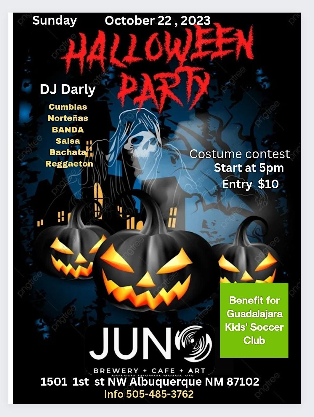 Halloween Party - Benefit for Gudalajara Soccer Club, JUNO brewery ...