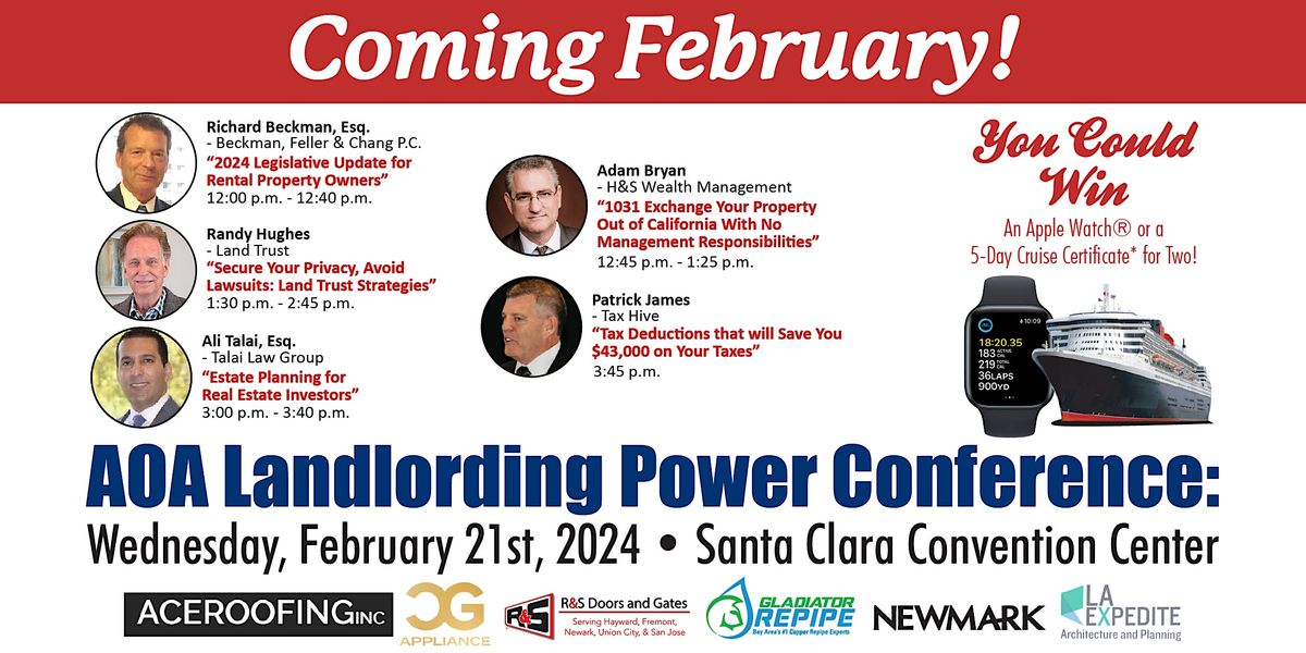 AOA Landlording Power Conference, Santa Clara Convention Center, 21 ...