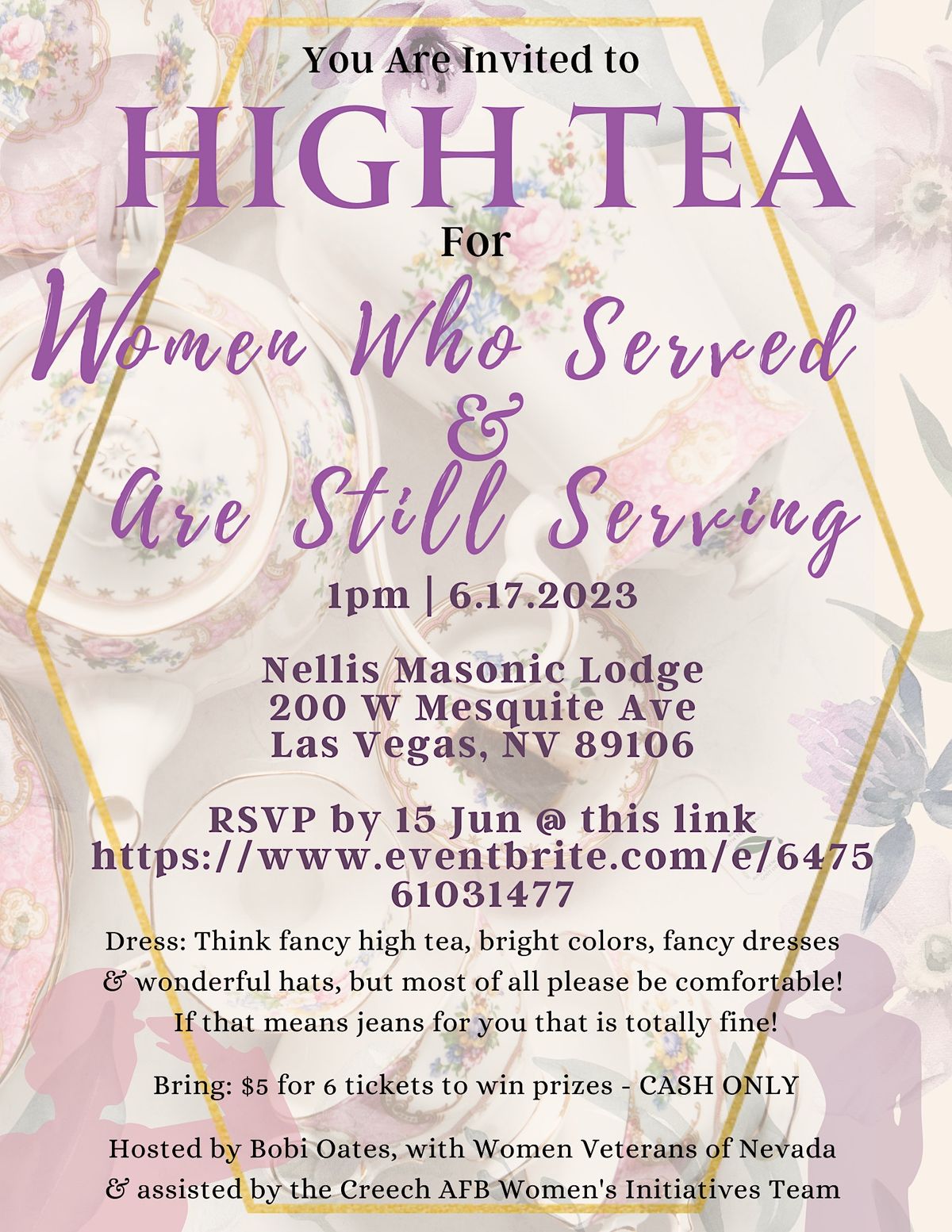 High Tea - For Women Who Served & Are Still Serving, Nellis Masonic ...