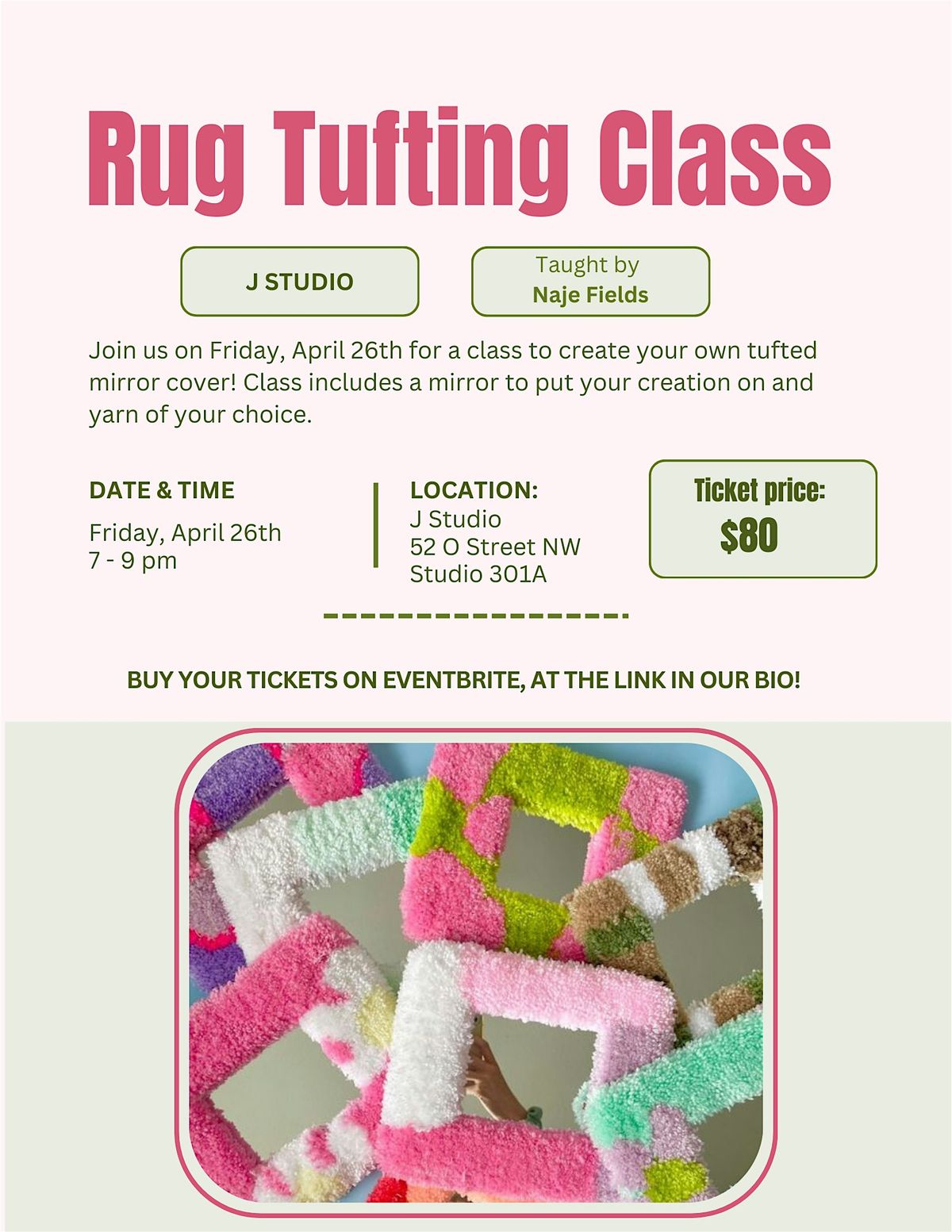 Rug Tufting Class, J Studio, Washington, 26 April 2024 | AllEvents.in