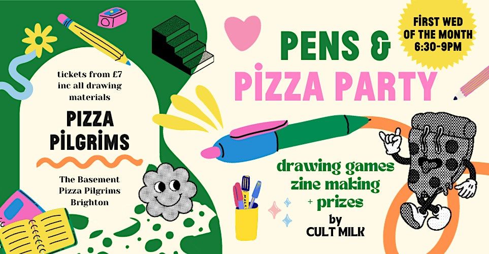 Pens & Pizza Party, Pizza Pilgrims Brighton, Brighton and Hove, 6 ...