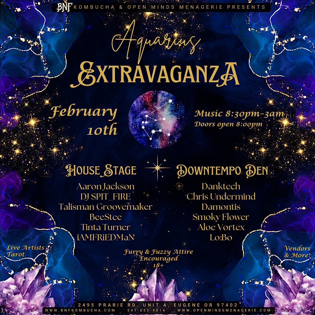 Aquarius Extravaganza - Celebrate Love and Community @ BNF Kombucha ...