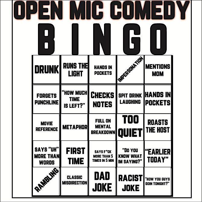 Open Mic Comedy Bingo, Public Laughs, Washington, 17 January 2023 ...