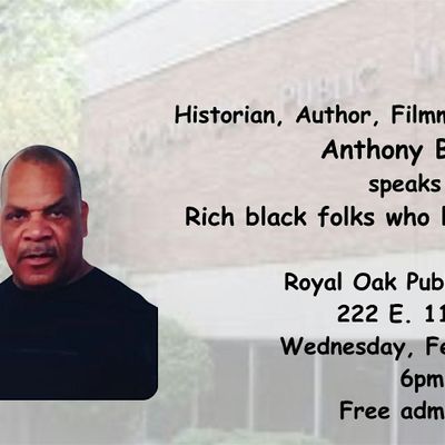 Historian Anthony Brogdon speaks at Royal Oak Library, Royal Oak Public ...