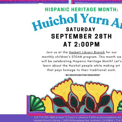 STEAM Explorers: Huichol Yarn Art at Haskett Branch, Haskett Branch ...