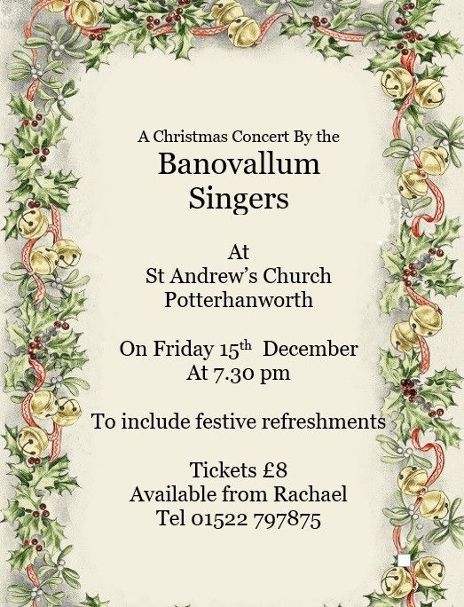 A Christmas Concert by the Banovallum Singers, St Andrews Church ...
