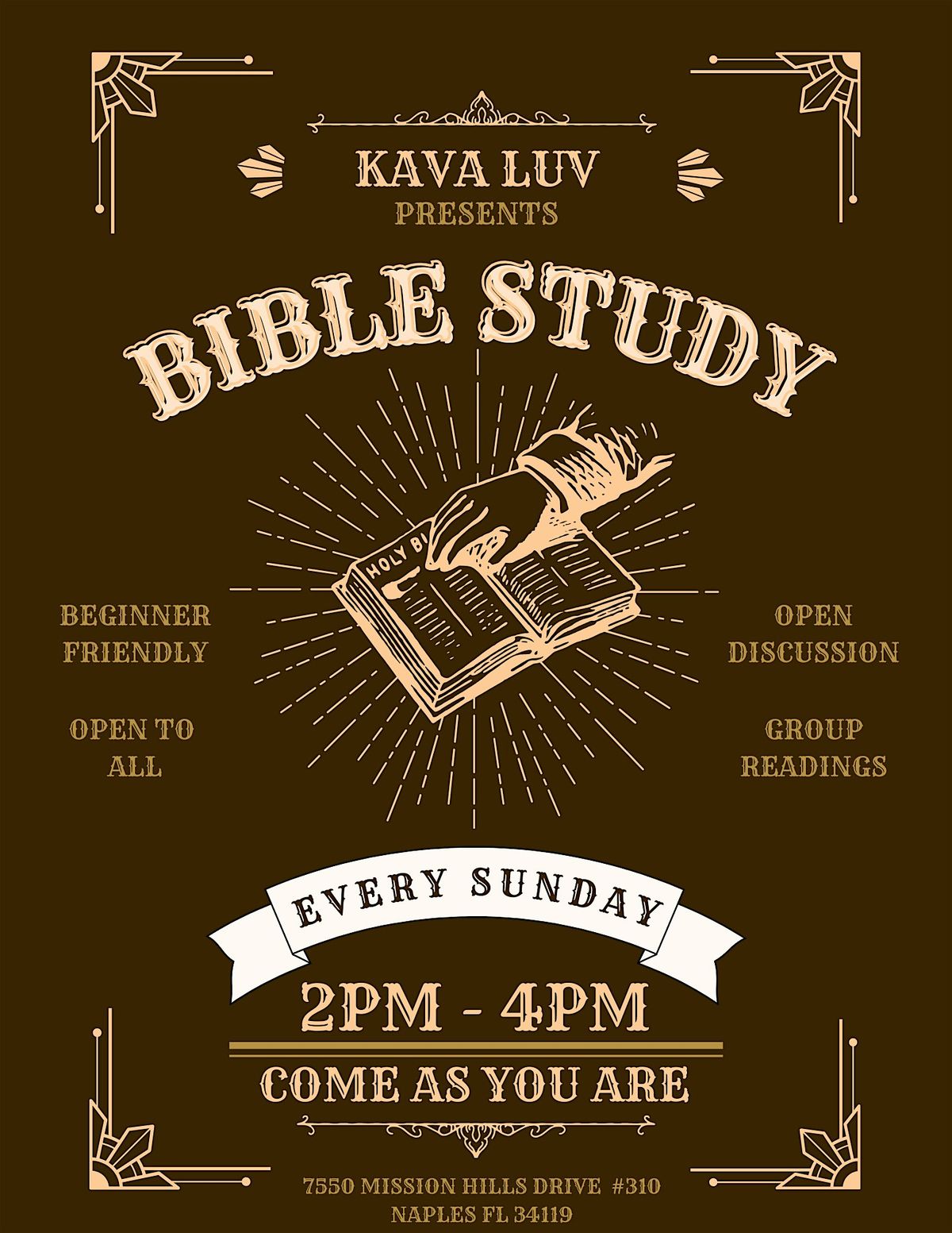 Bible Study Club, Kava Luv Social Lounge, Naples, 21 July 2024 | AllEvents