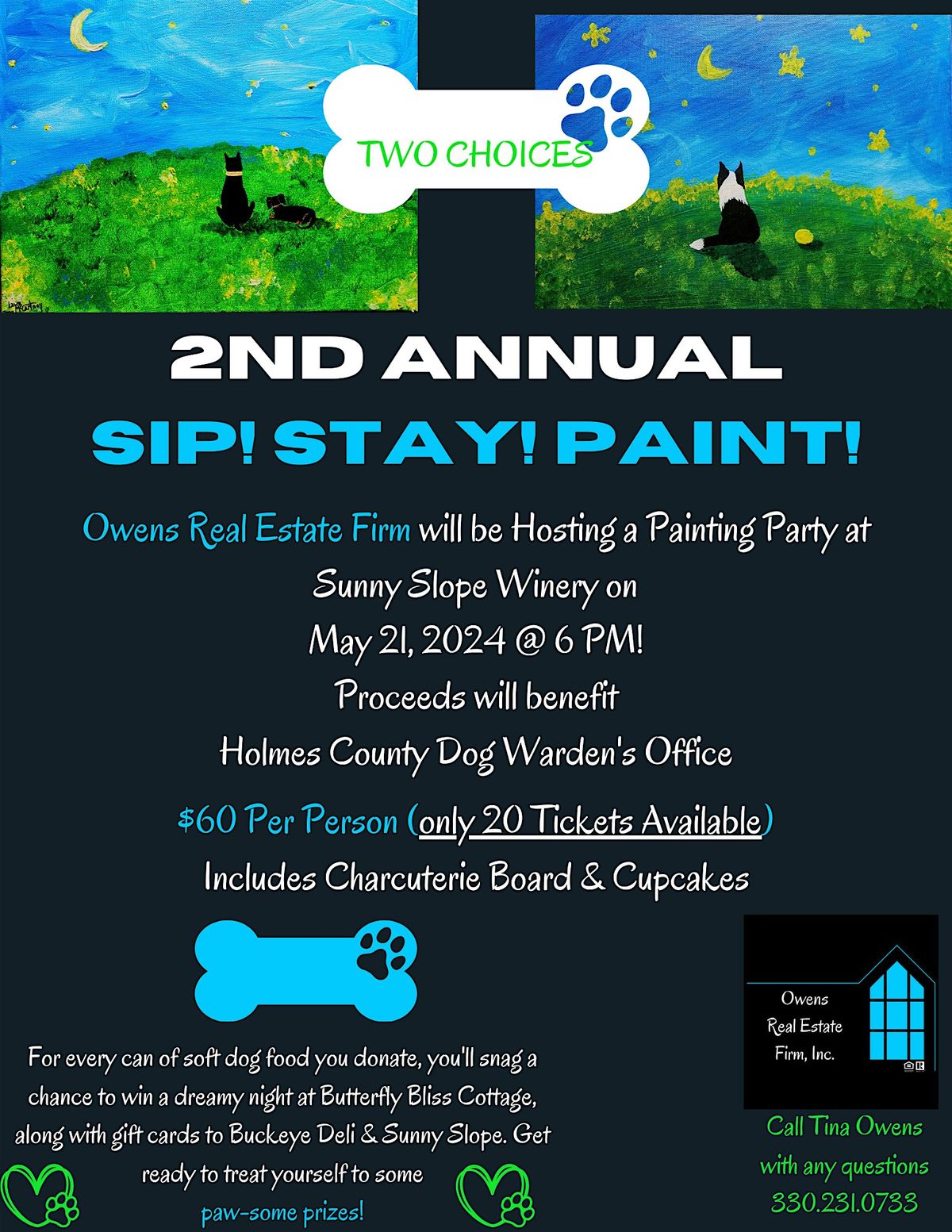 Sip! Stay! Paint! Painting Party for Holmes County Dog Wardens, Sunny ...