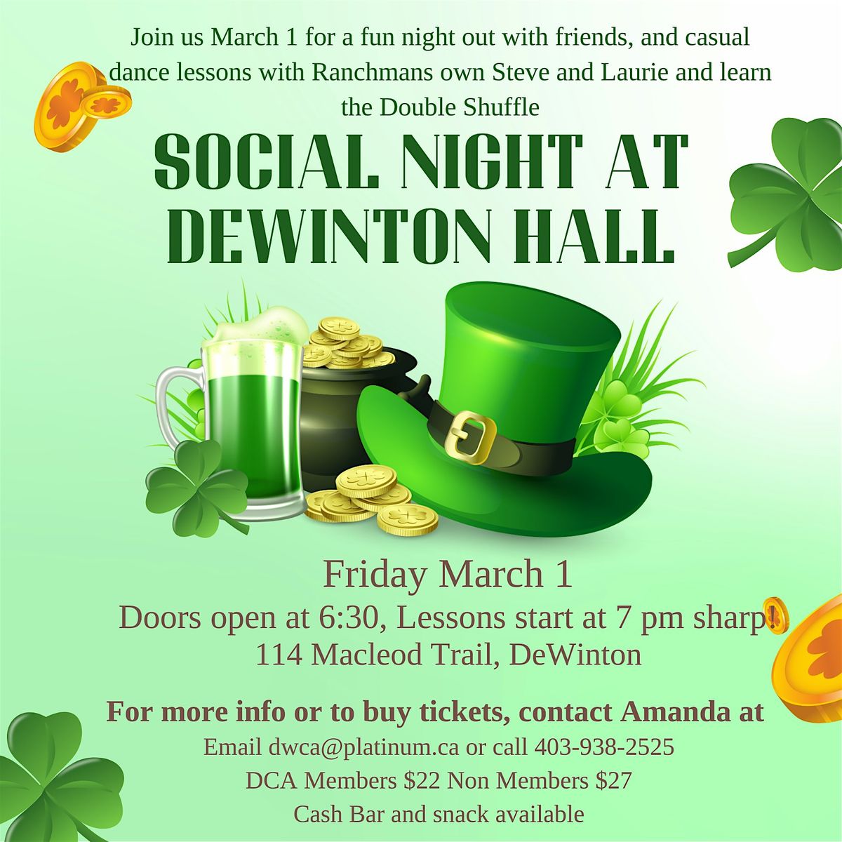 DeWinton Social Night with Double Shuffle Dance Lessons, De Winton ...