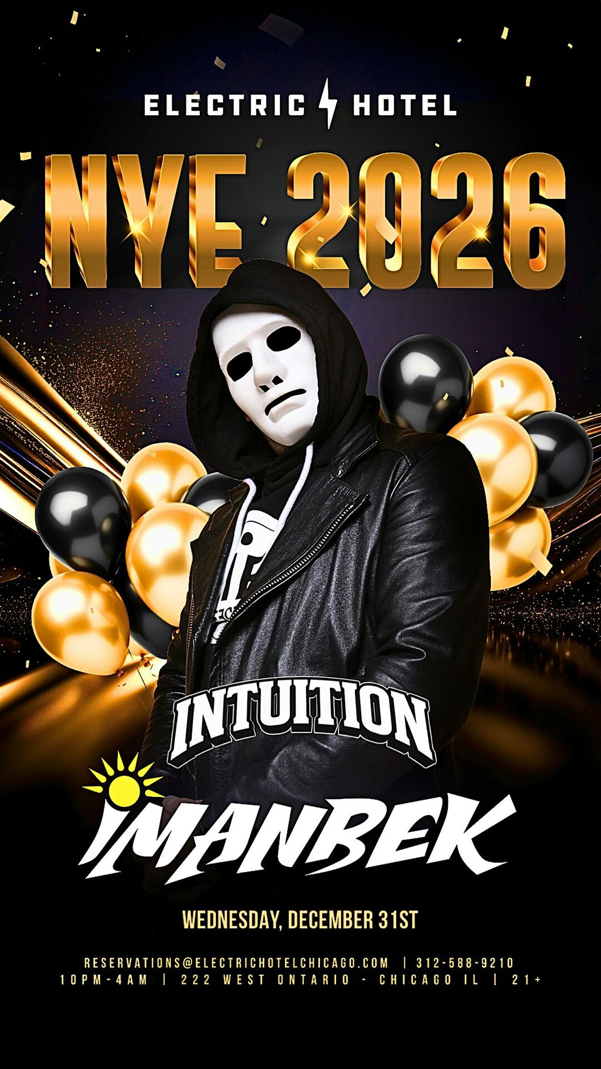 Electric New Year’s Party - Electric Hotel, Electric Hotel, Chicago, 31 ...
