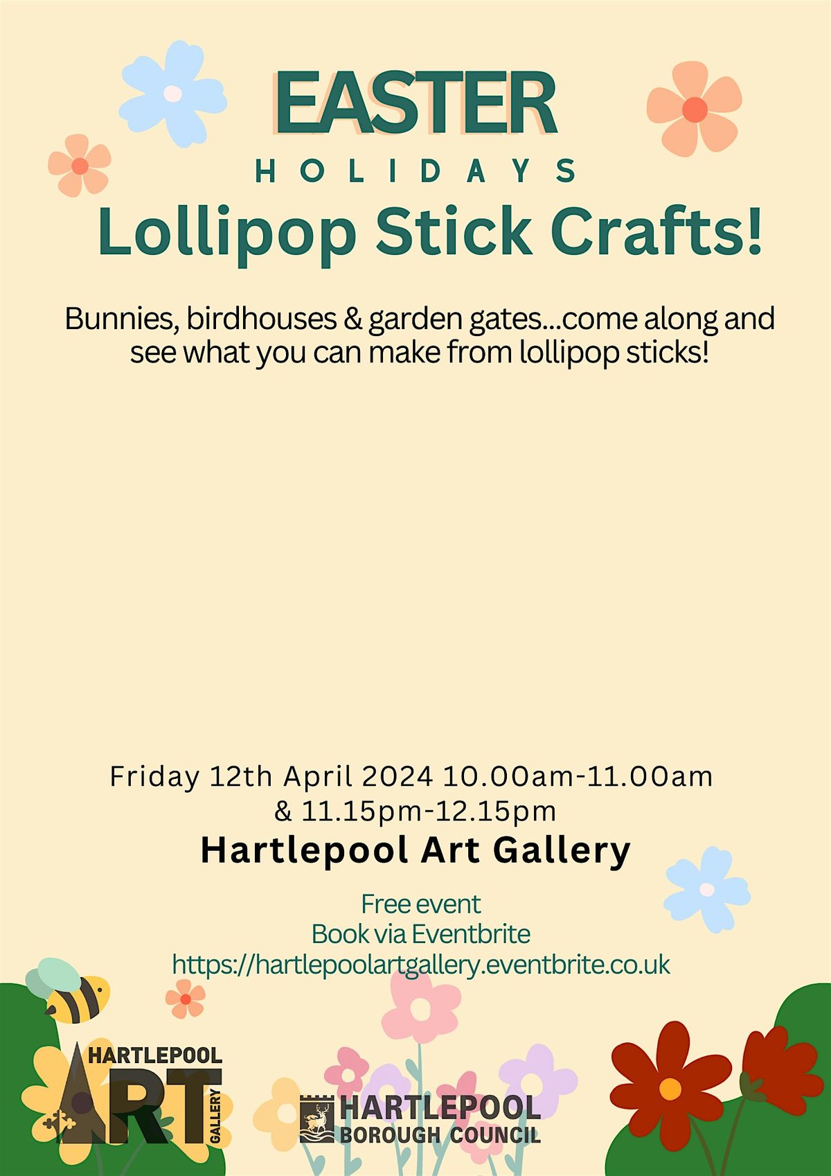 Hartlepool Art Gallery - Lollipop Stick Crafts - 11.15am Session ...