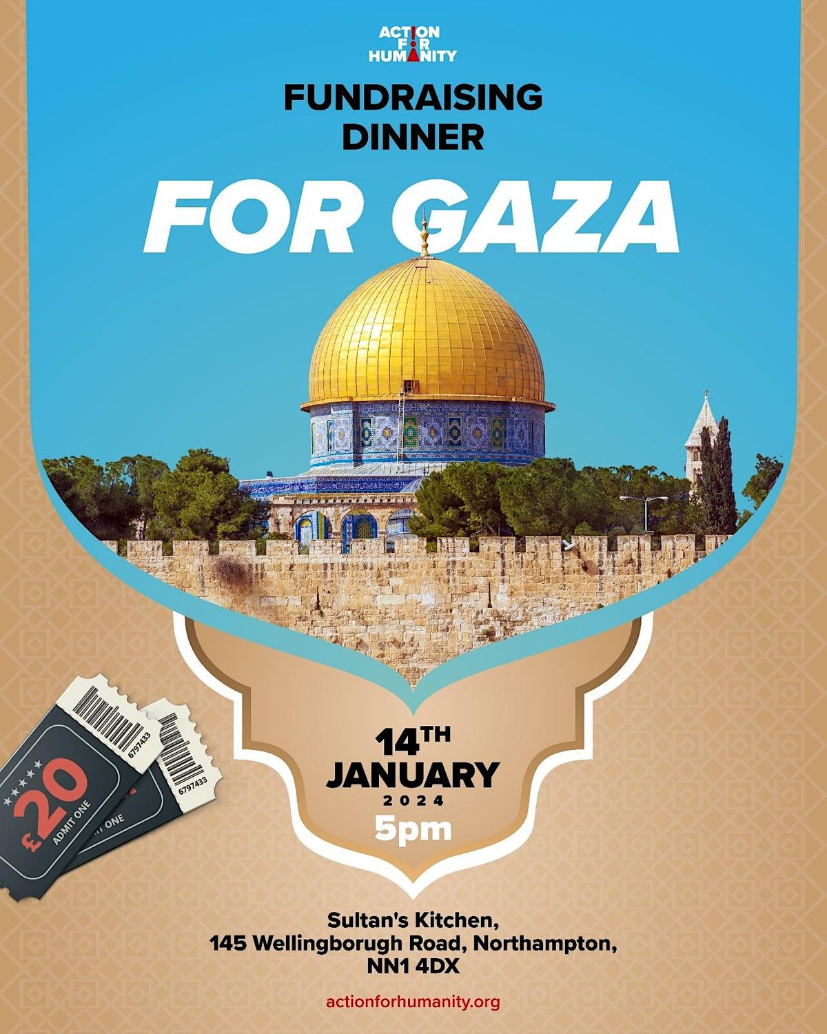 Fundraising Dinner for Gaza, Sultan's Kitchen, Northampton, 14 January 2024 | AllEvents.in