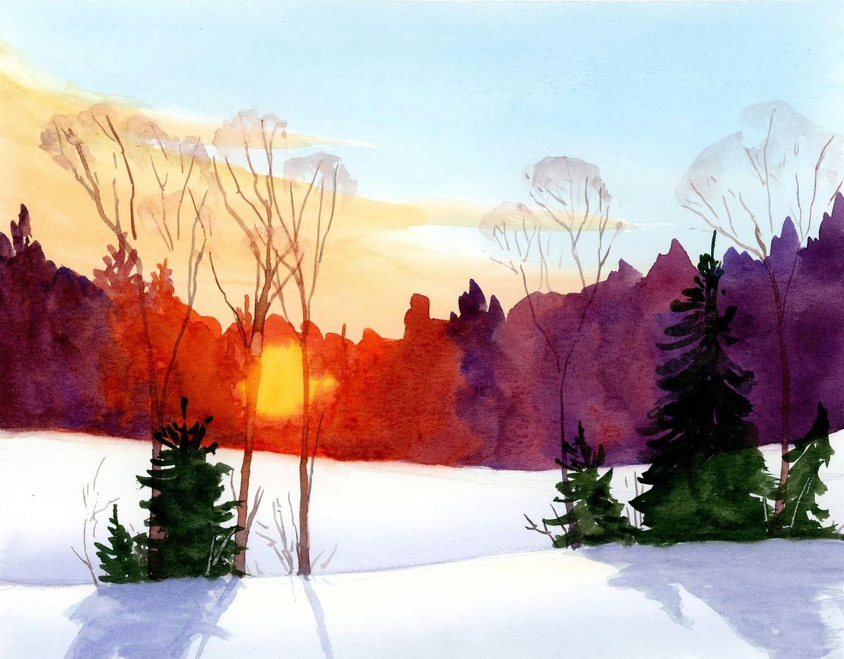 Winter Sunset Watercolor Class, The Art Gallery at NWA Mall ...