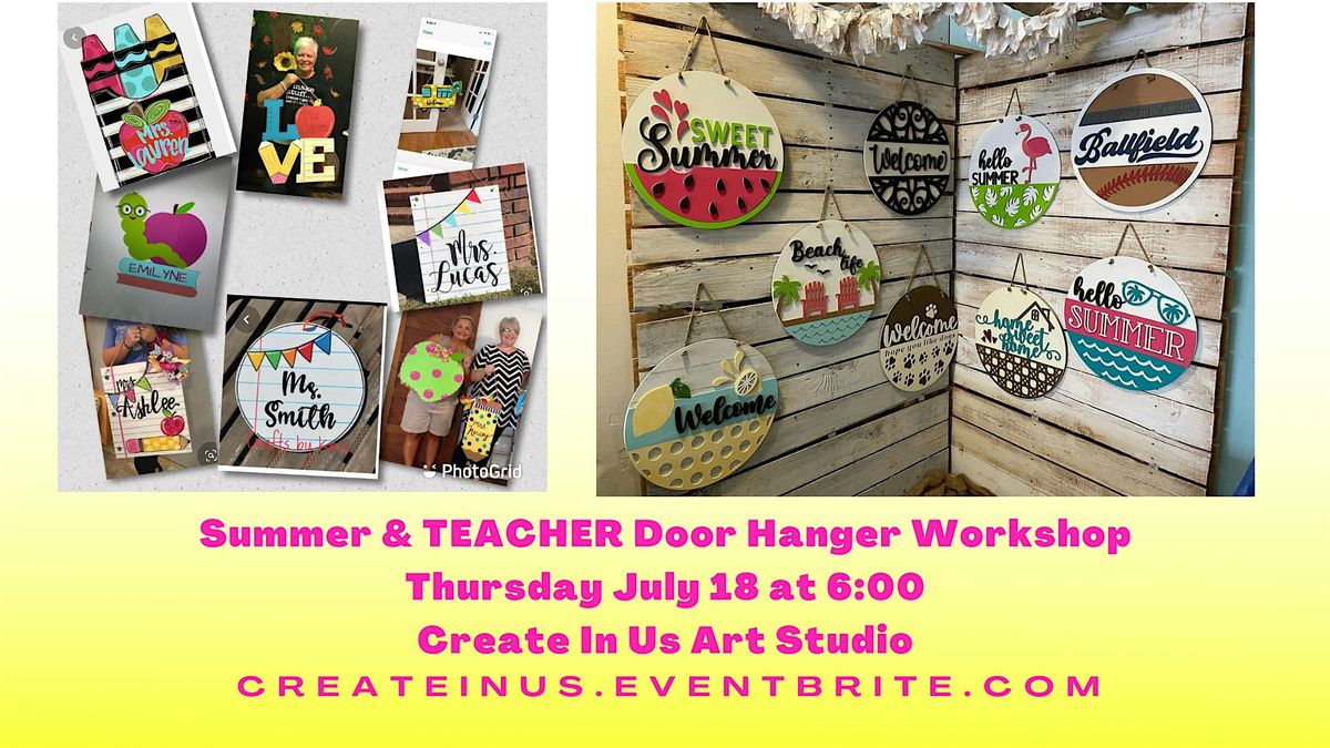Summer & Patriotic Door Hangers Workshop, Create in Us Art Studio ...