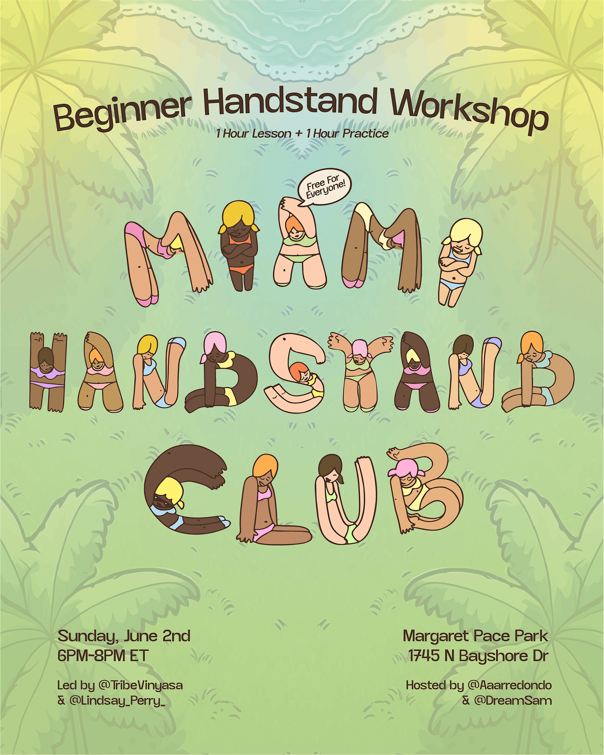 Miami Handstand Club - Beginners Handstand Workshop, Margaret Pace Park ...
