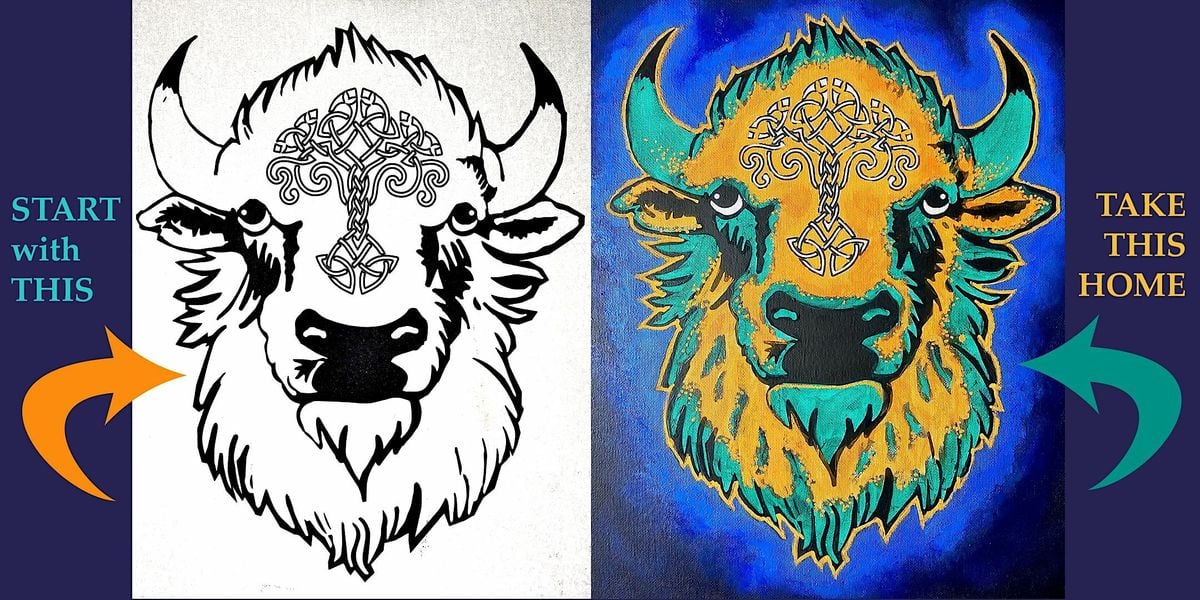 Celtic Bison Head Paint n Sip Party, Buffalo RiverWorks, 28 February ...