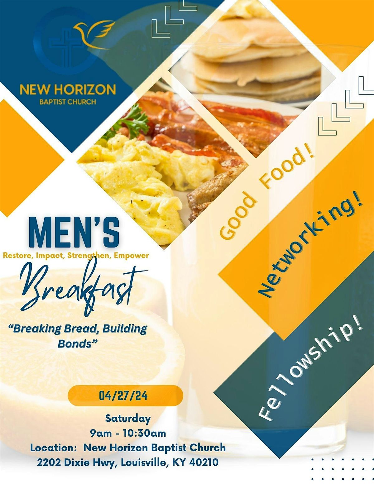 New Horizons Men’s Ministry Breakfast - "Breaking Bread, Building Bonds ...
