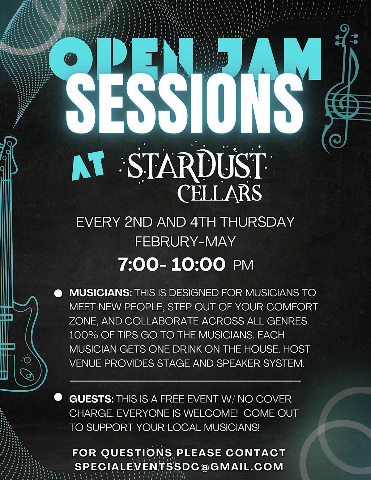 Open Jam Sessions at Stardust Cellars, Stardust Cellars, North Wilkesboro, 14 March to 23 May ...