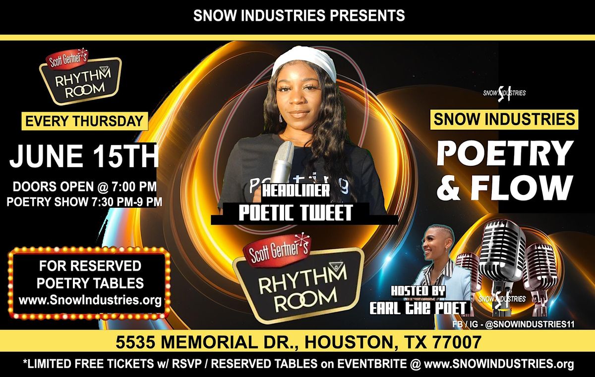 SNOW INDUSTRIES Presents POETRY & FLOW at Scott Gertners Rhythm Room ...
