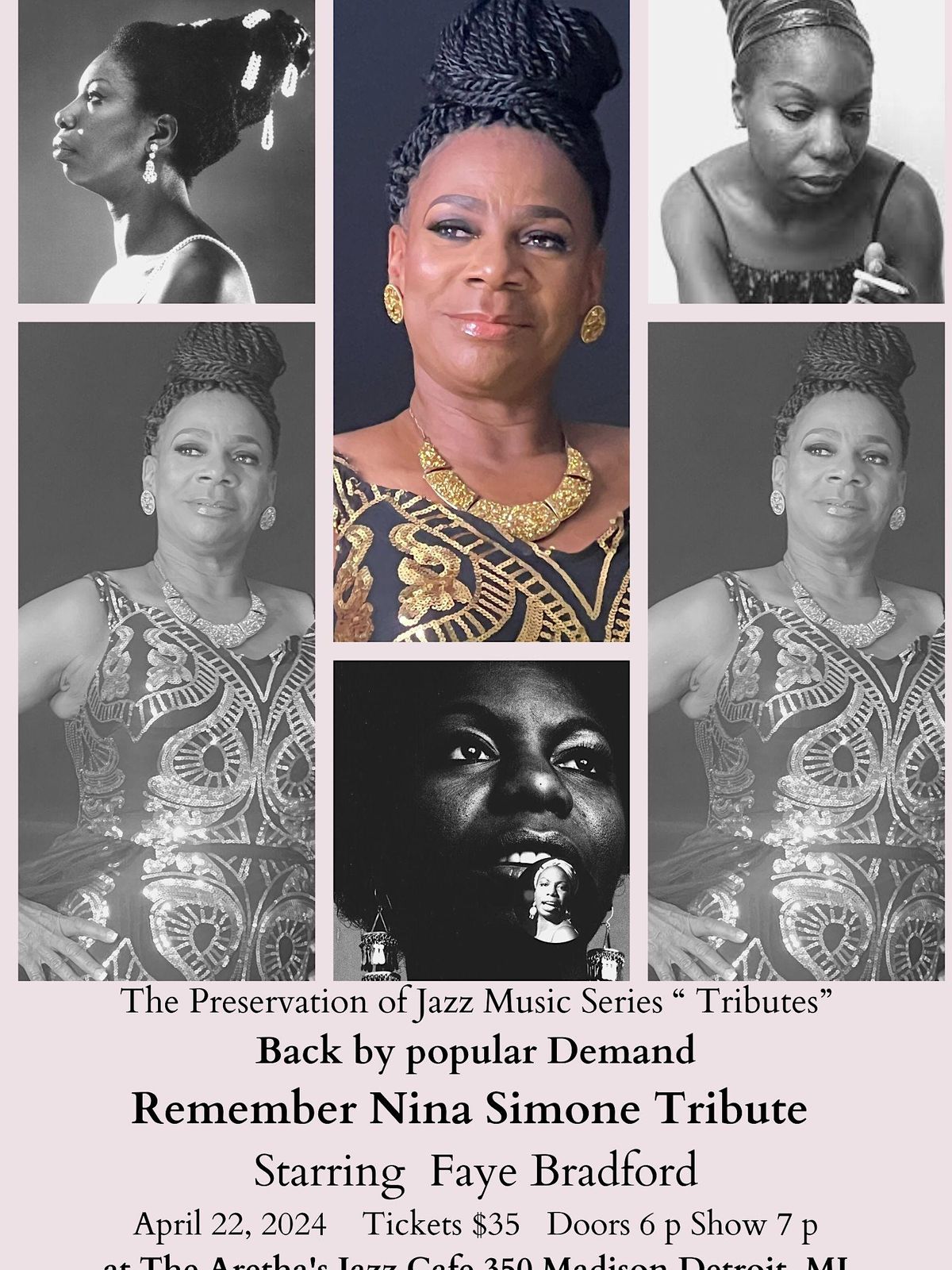 The Nina Simone Tribute ft. Faye Bradford at the Arethas Jazz Cafe, Aretha's Jazz Cafe, Detroit ...