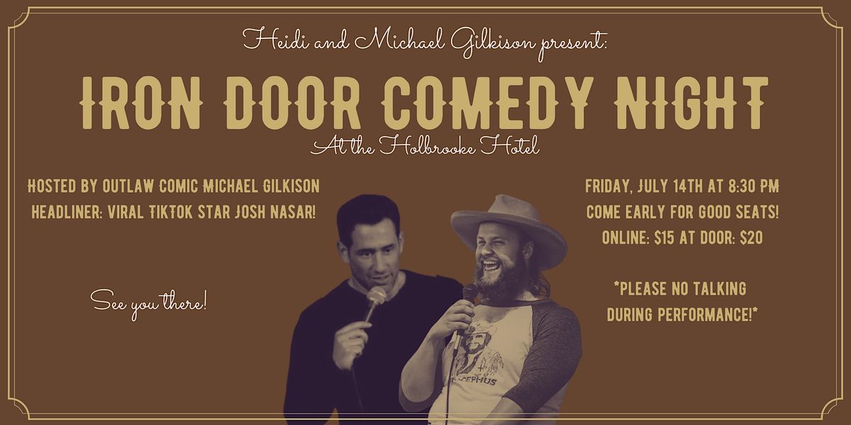 TikTok Star Josh Nasar at Iron Door Comedy Night at The Holbrooke Hotel ...