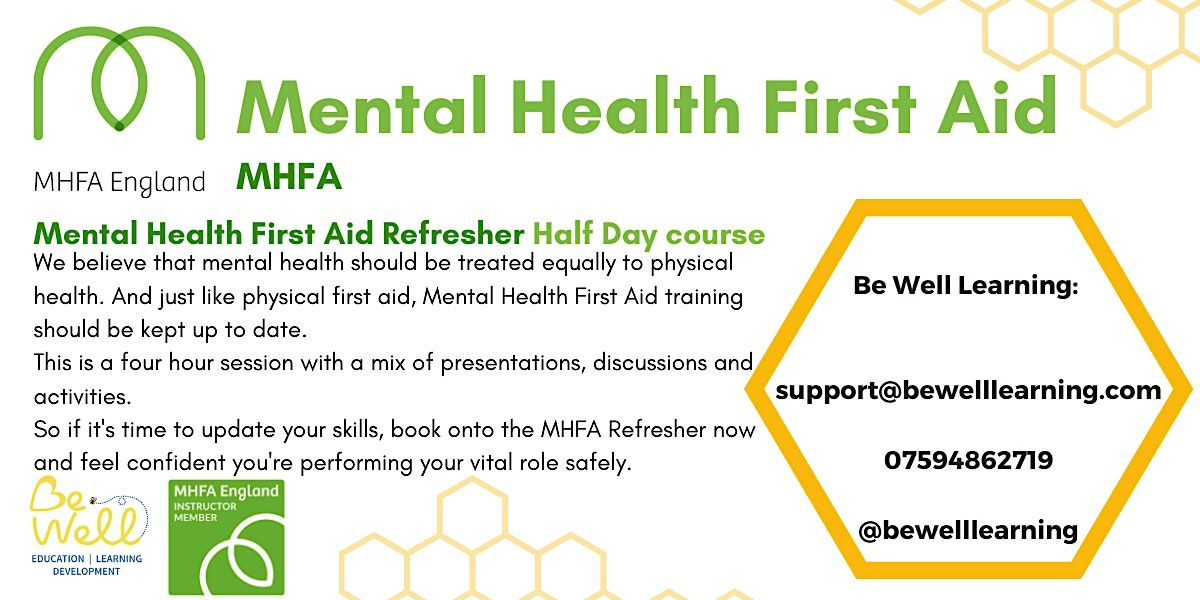 Mental Health First Aid (MHFA) Refresher Online Course, May 19 2023 ...