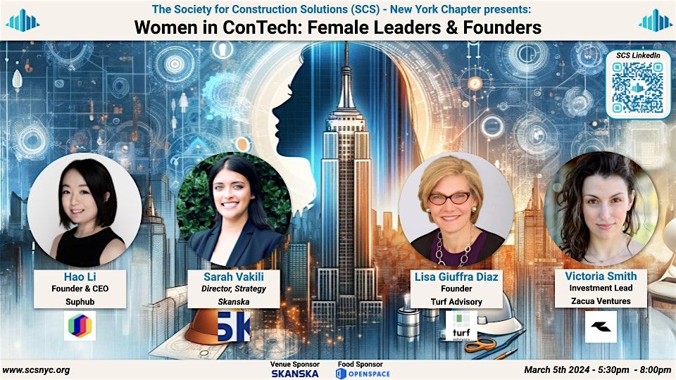 Women in ConTech: Female Leaders & Founders, 350 5th Ave floor 32, New ...
