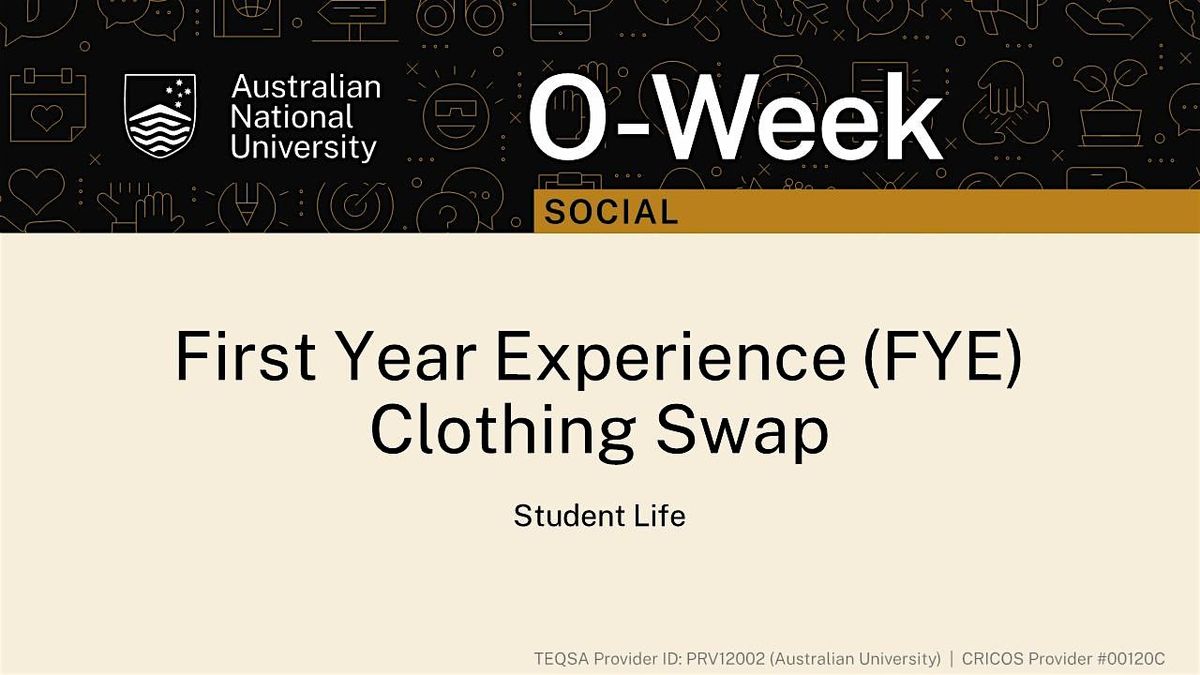 First Year Experience (FYE) Clothing Swap, Marie Reay Teaching Center 3 ...