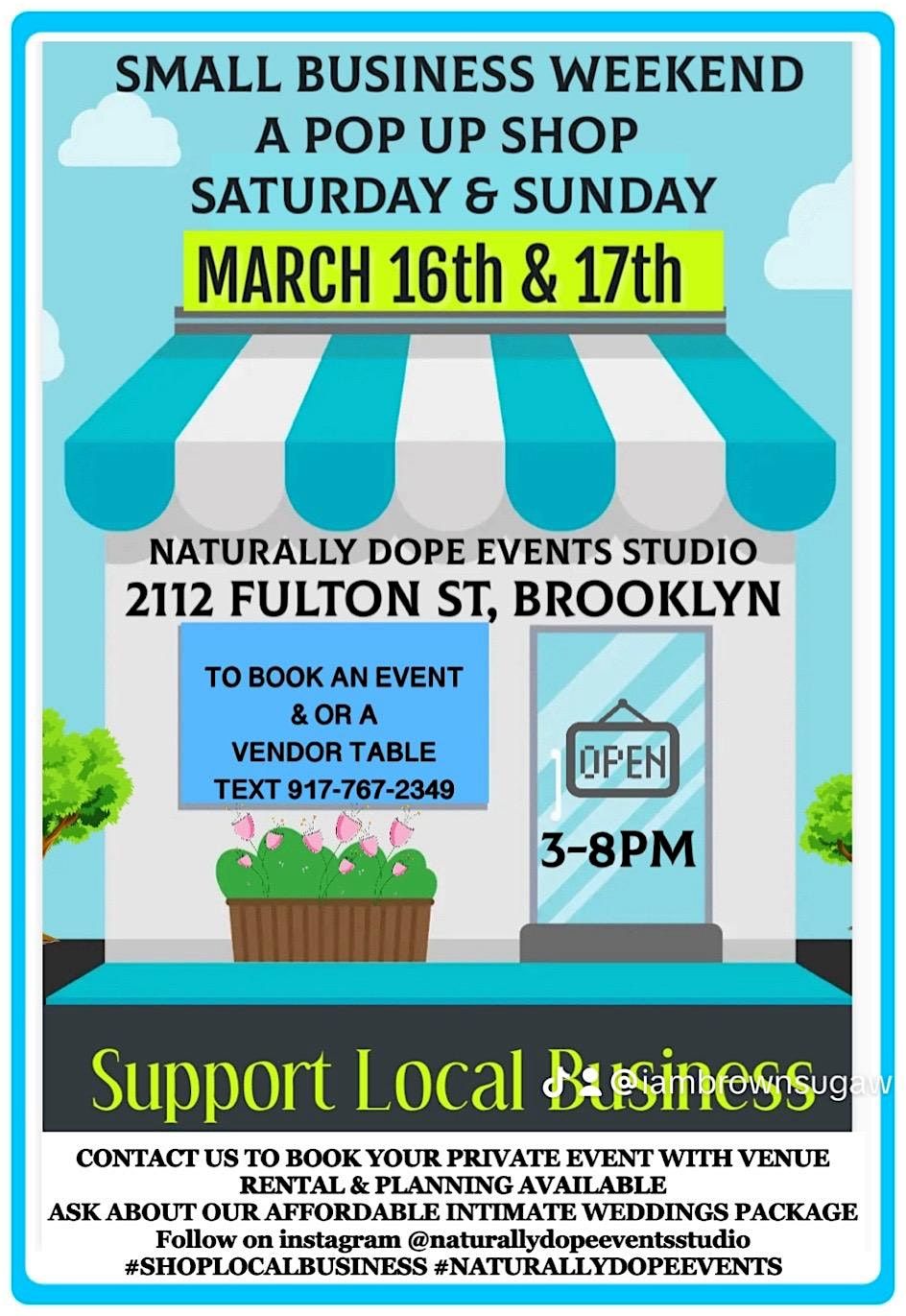 SMALL BUSINESS WEEKEND, 2112 Fulton St, Brooklyn, 16 March to 17 March ...
