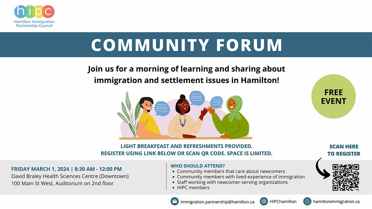 HIPCs Community Forum, David Braley Health Sciences Centre (Downtown ...