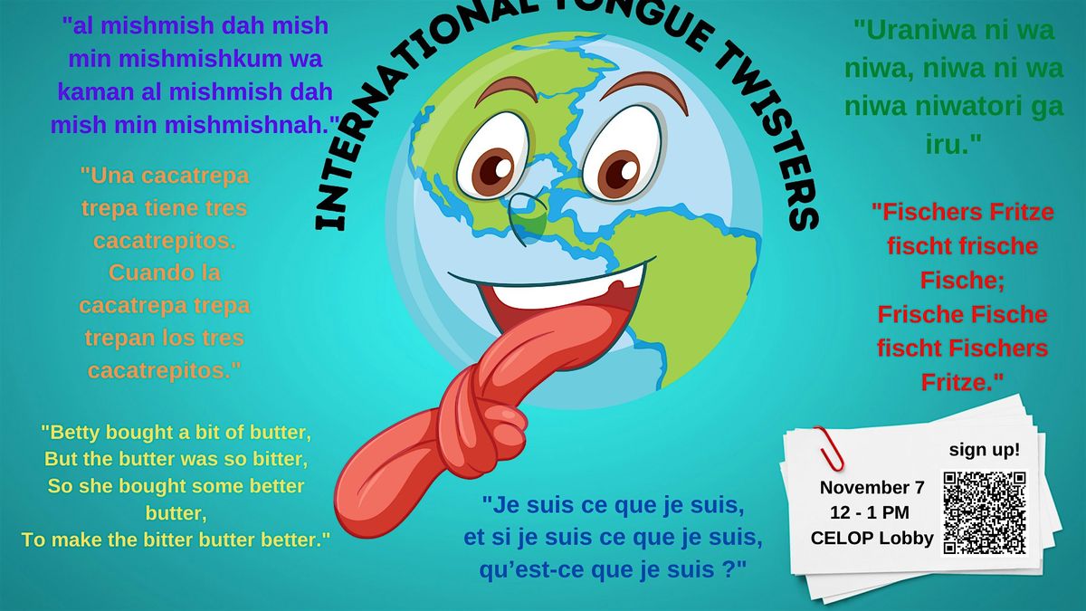 Tongue Twisters around the World : BU International Education Week, BU ...